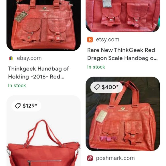 Think Geek | Bags | Rare Thinkgeek 26 Red Dragon Scale Vegan Leather ...